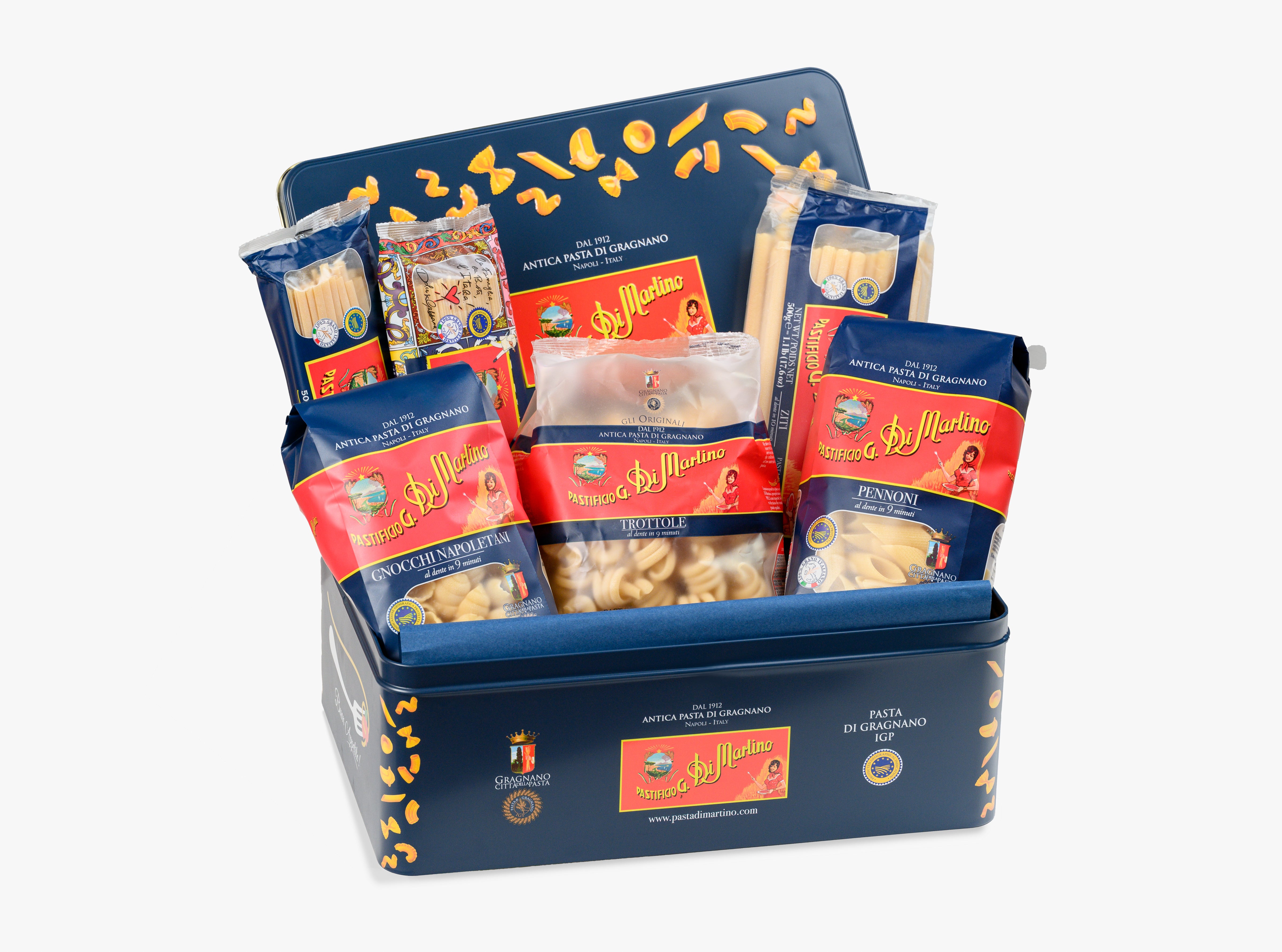 Blue Pin-up tin box (classic + special shapes) | Pasta Di Martino ...