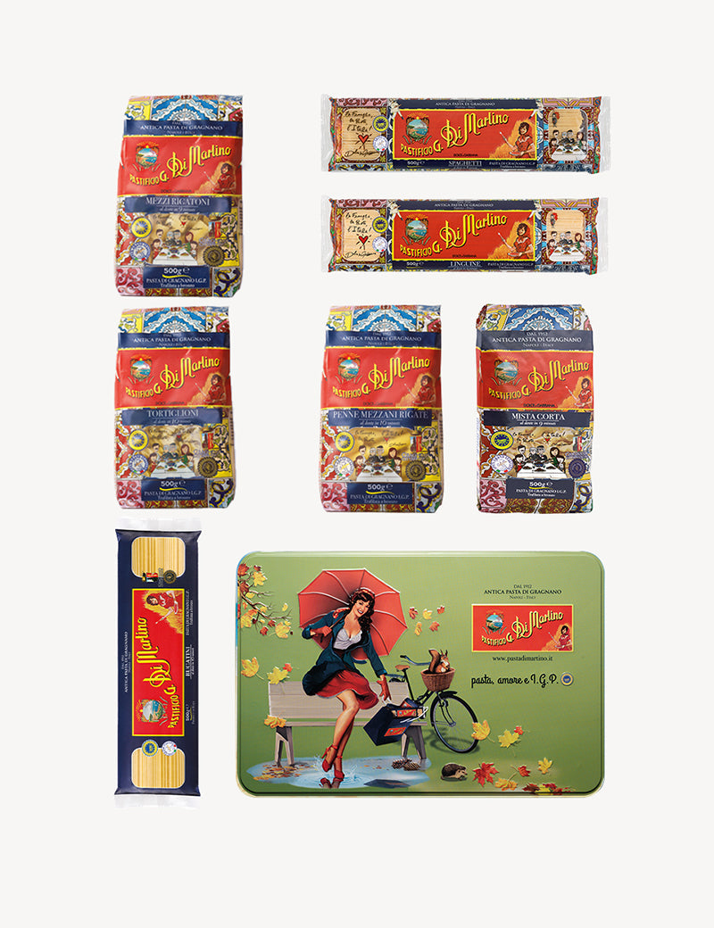 Autumn Pin-up tin box (classic shapes) | Pasta Di Martino – Pastificio ...